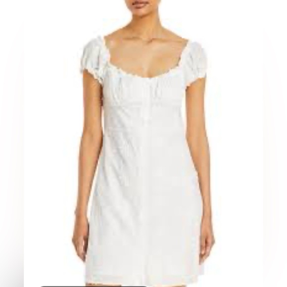 o.p.t | Dresses | Nwt Opt White Puff Sleeve Floral Embroidered Mini ...